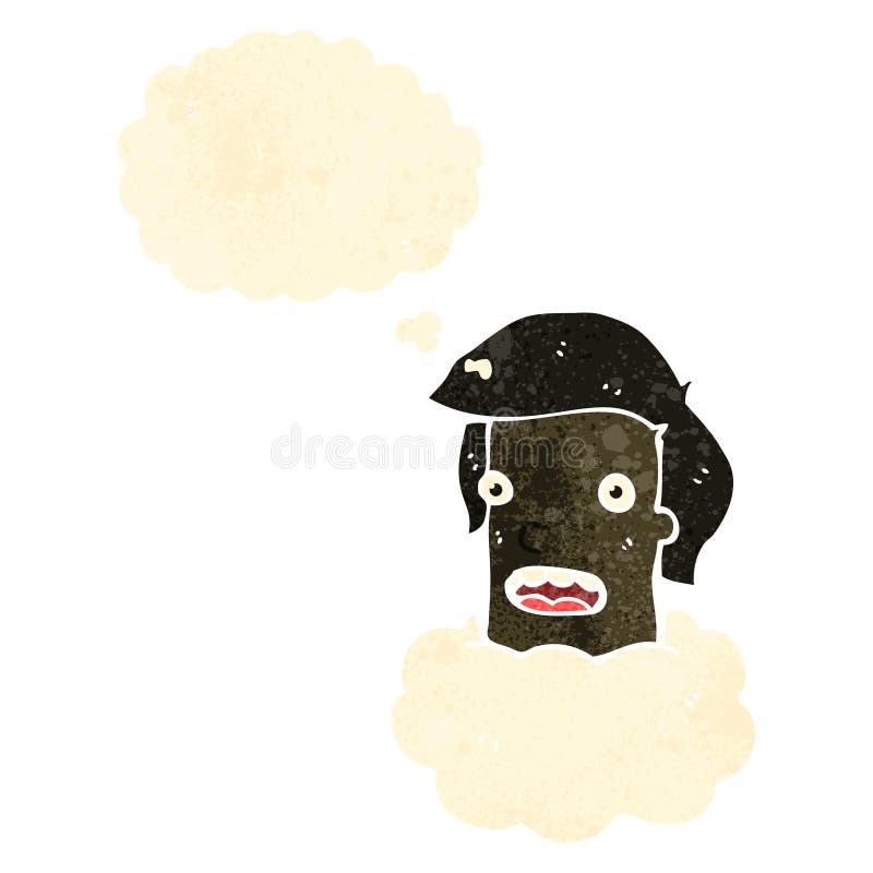 Retro Cartoon Head in Clouds, Stock Illustration - Illustration of ...