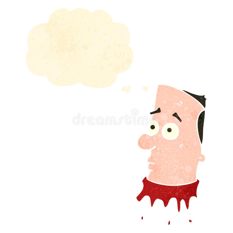Retro Cartoon Head with Thought Bubble Stock Illustration ...