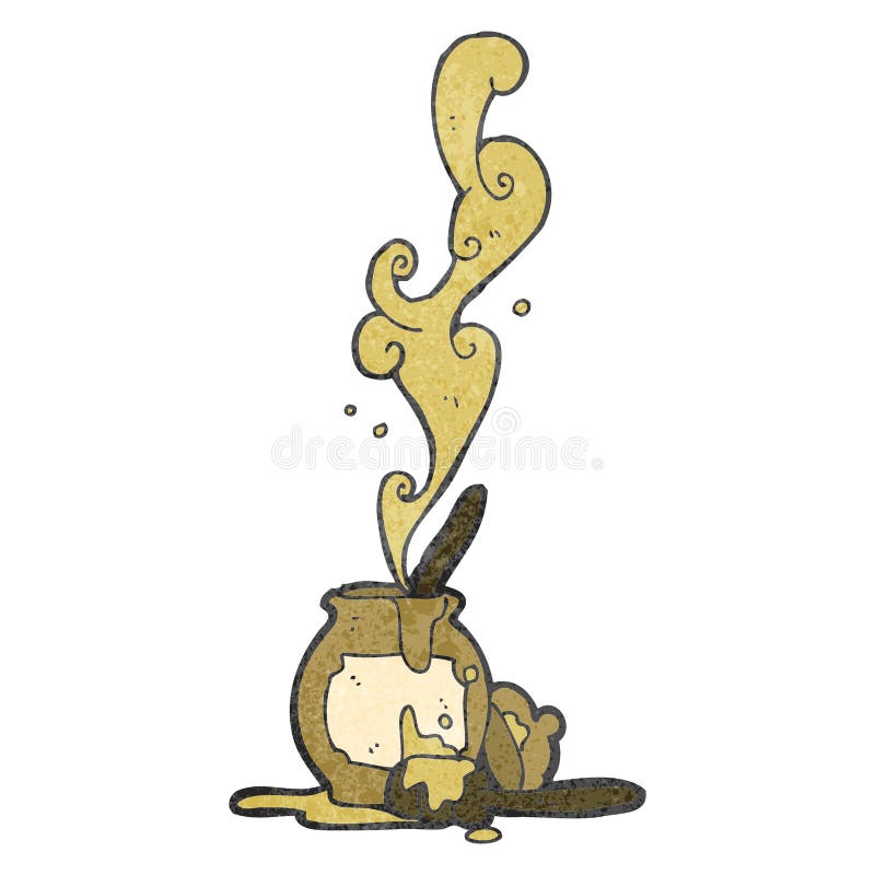 Retro cartoon honey pot stock illustration. Illustration of honey ...