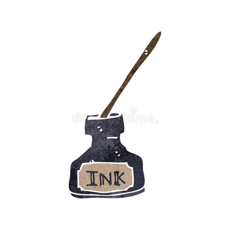 Retro cartoon ink pot stock illustration. Illustration of cartoon ...