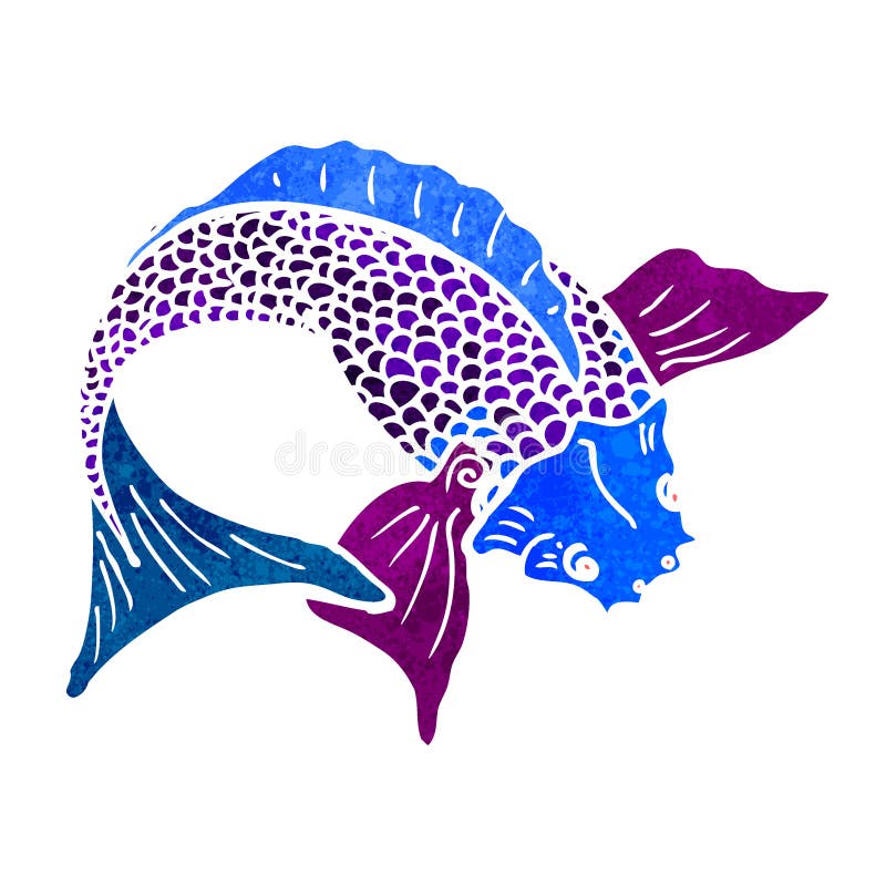 Retro Cartoon Japanese Fish Stock Vector - Illustration of colorful ...