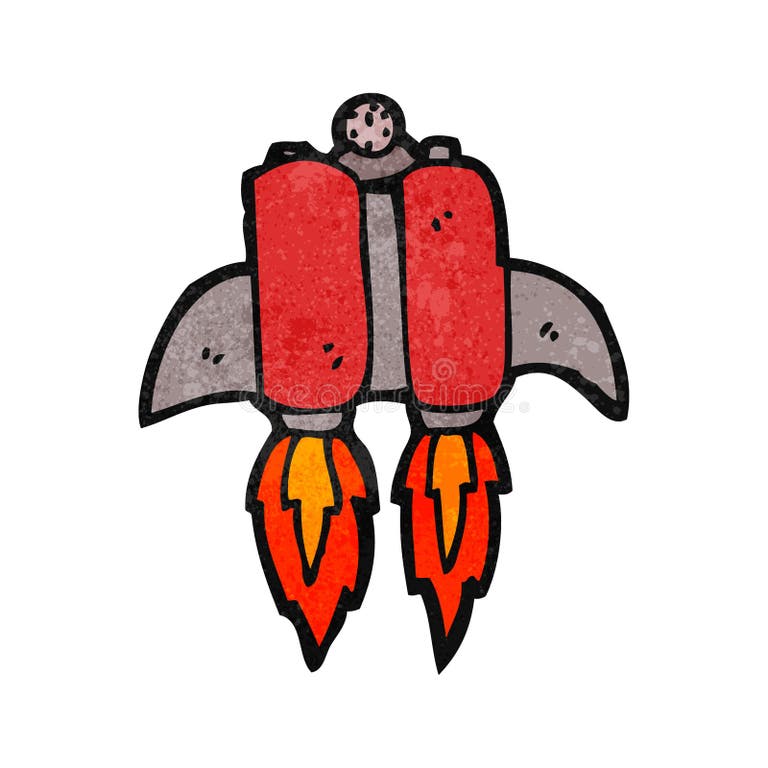 Retro cartoon jet pack stock vector. Illustration of traditional - 37581887