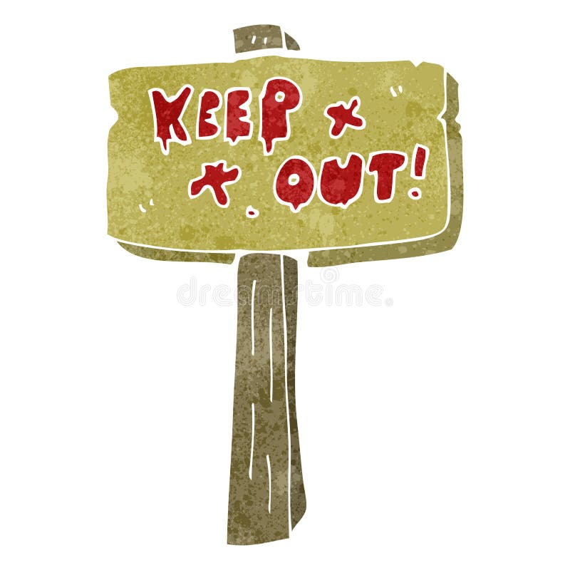 Cartoon keep out sign stock vector. Illustration of doodle - 38058469