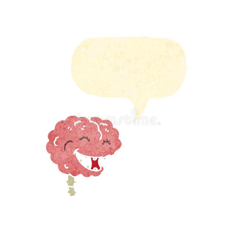 Laughing Brain Retro Cartoon Stock Vector - Illustration of balloon ...