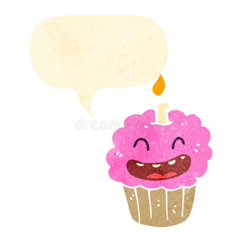Retro Cartoon Laughing Cupcake Stock Illustration - Illustration of ...