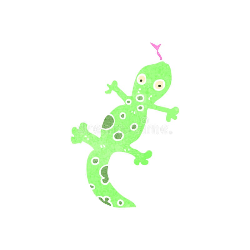Retro cartoon lizard stock vector. Illustration of cute - 37600695