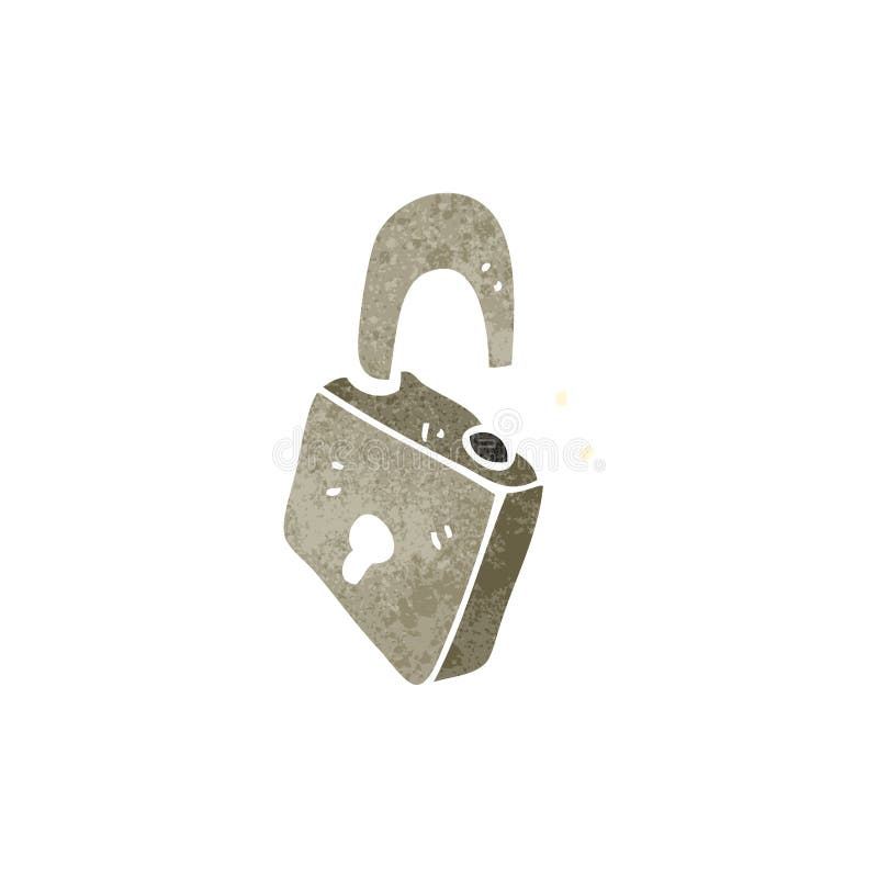 Retro cartoon lock stock vector. Illustration of crazy - 37598157