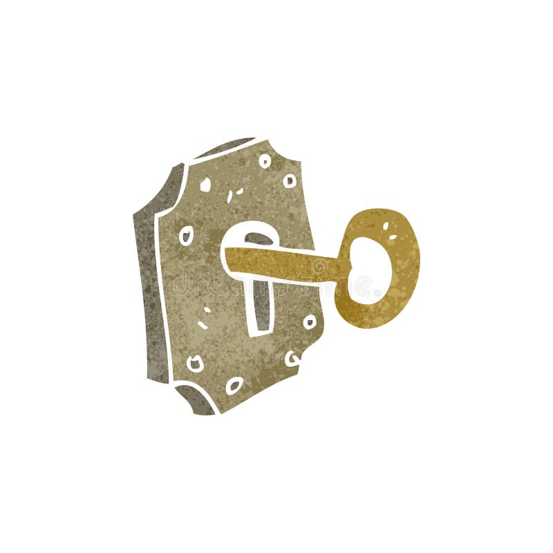 Retro cartoon lock and key stock vector. Illustration of funny - 37598130