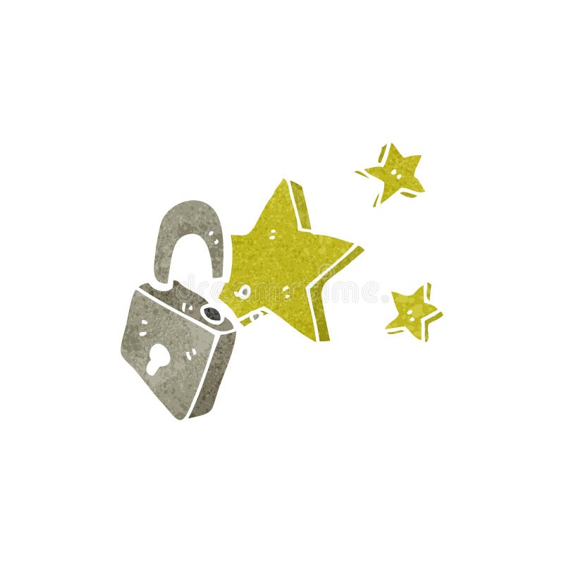 Retro cartoon lock symbol stock vector. Illustration of traditional ...