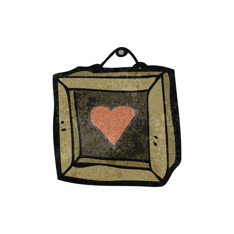 Retro Cartoon Love Heart Picture Stock Vector - Illustration of ...