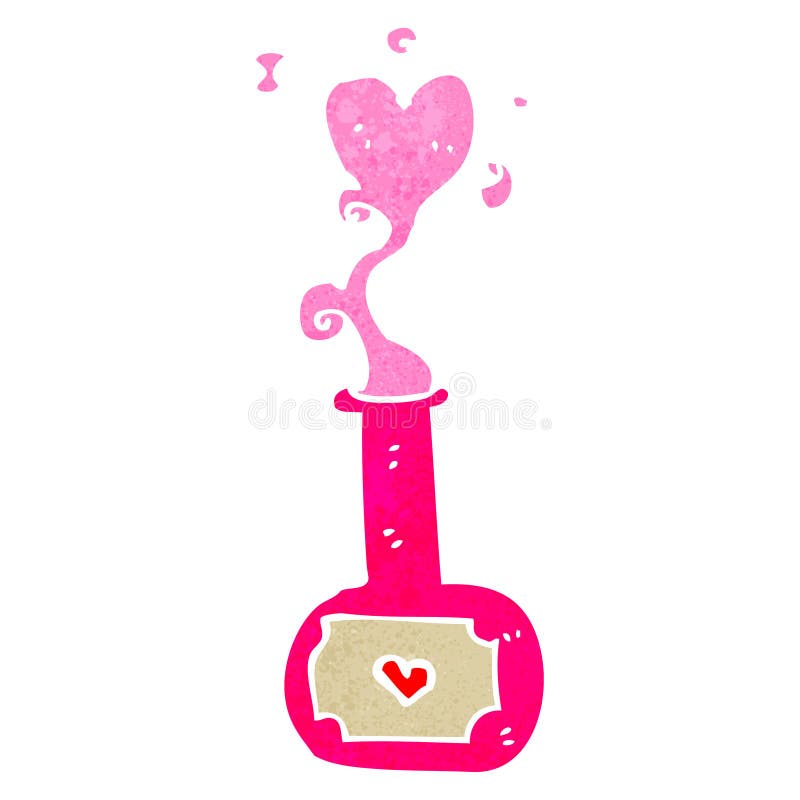Retro cartoon love potion stock vector. Illustration of sign - 37594316