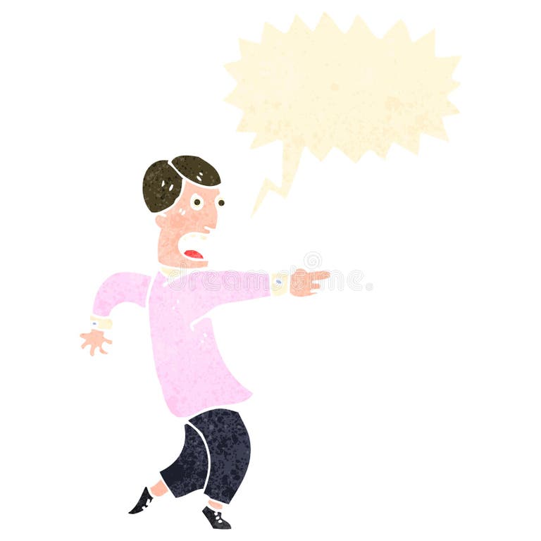 Retro cartoon man accusing stock vector. Illustration of drawn - 37586662