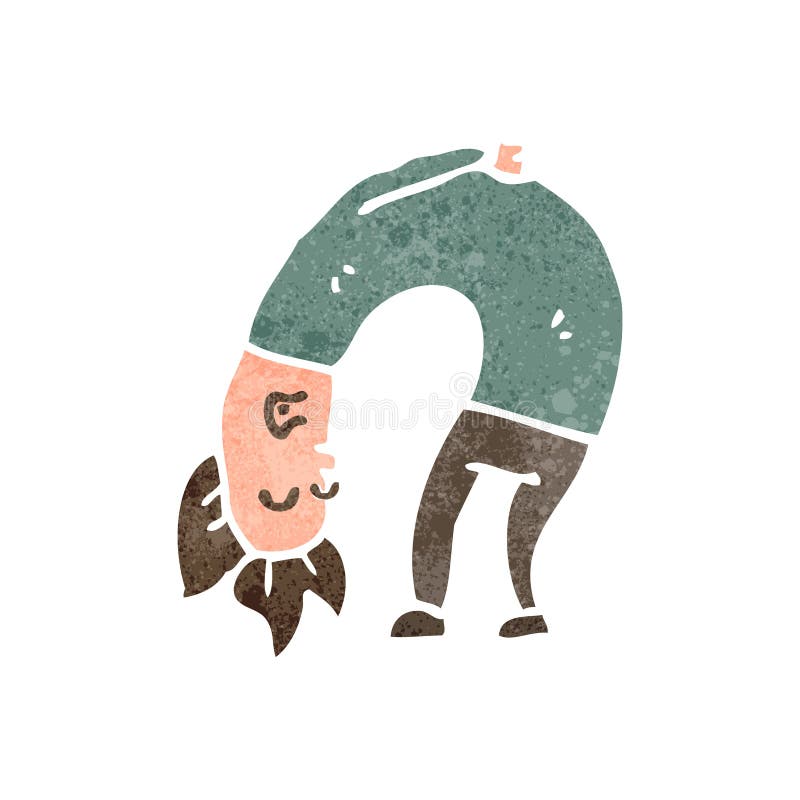 Retro Cartoon Man Bending Over Stock Vector - Illustration of textured ...