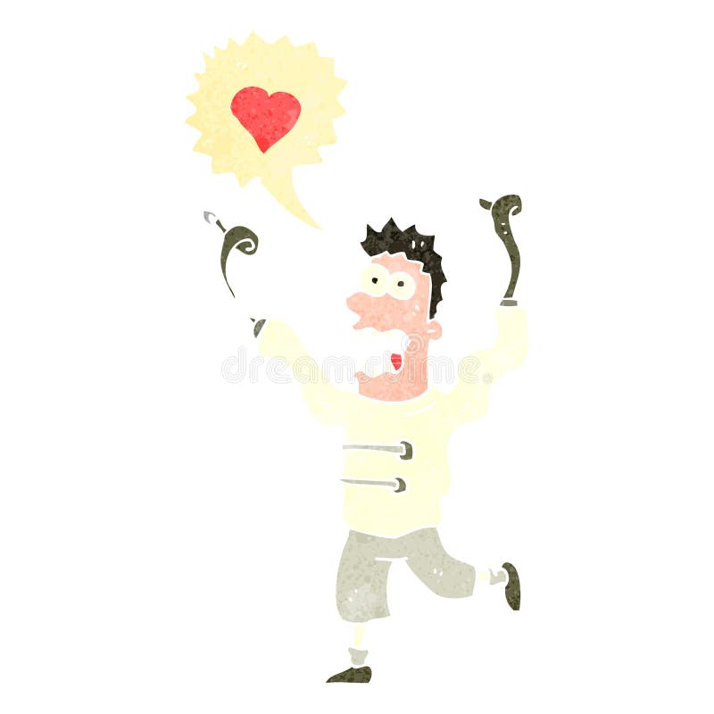 Retro Cartoon Man Crazy in Love Stock Vector - Illustration of cartoon ...