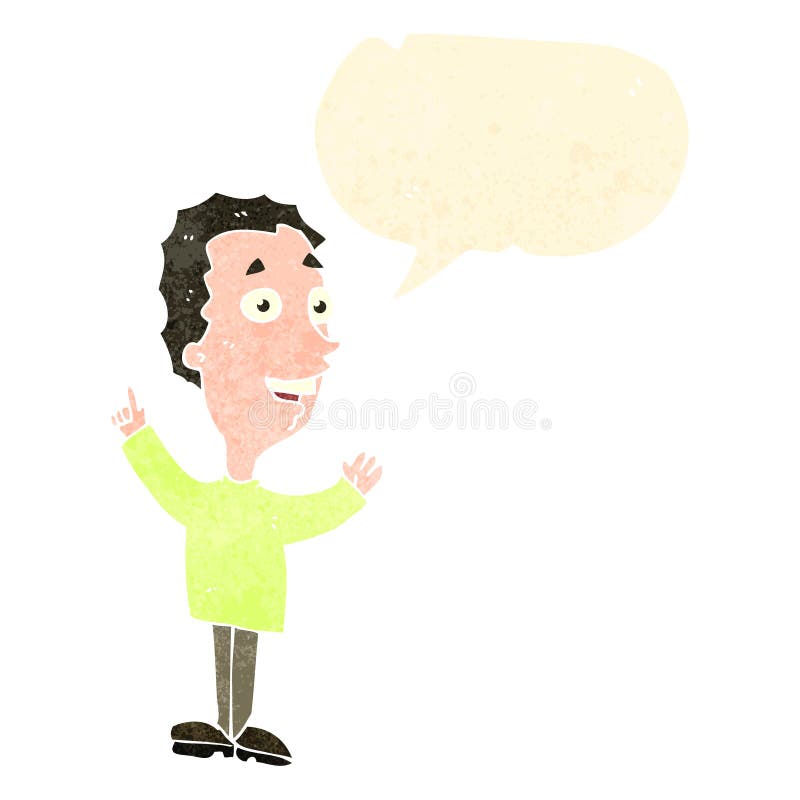 Retro Cartoon Man Explaining His Idea Stock Vector - Illustration of ...