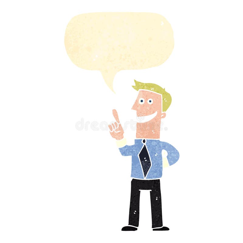 Retro Cartoon Man Explaining Idea Stock Vector - Illustration of drawn ...