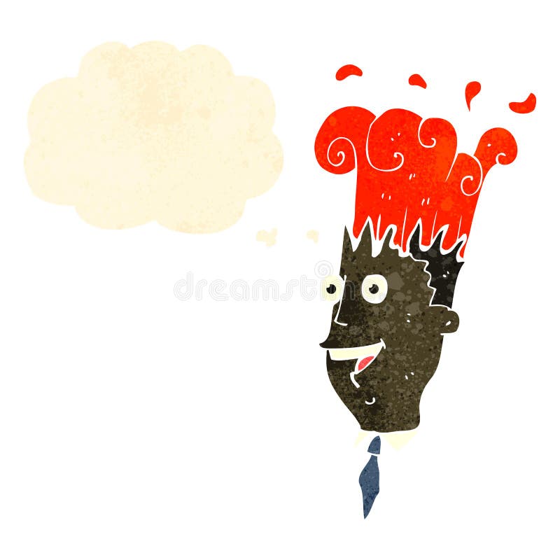 Retro Cartoon Man with Exploding Head Stock Vector - Illustration of ...