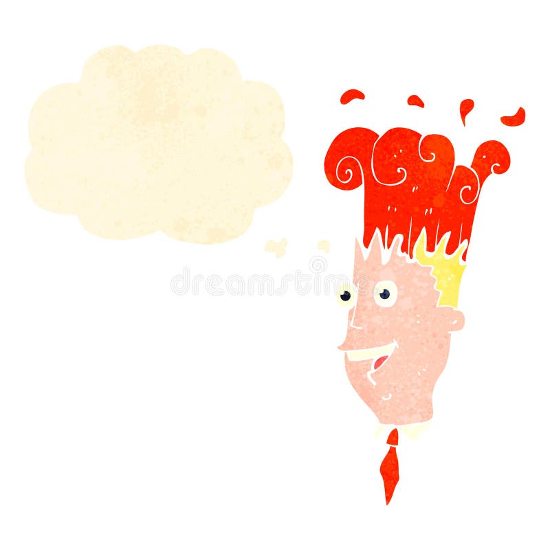 Retro Cartoon Man with Exploding Head Stock Vector - Illustration of ...
