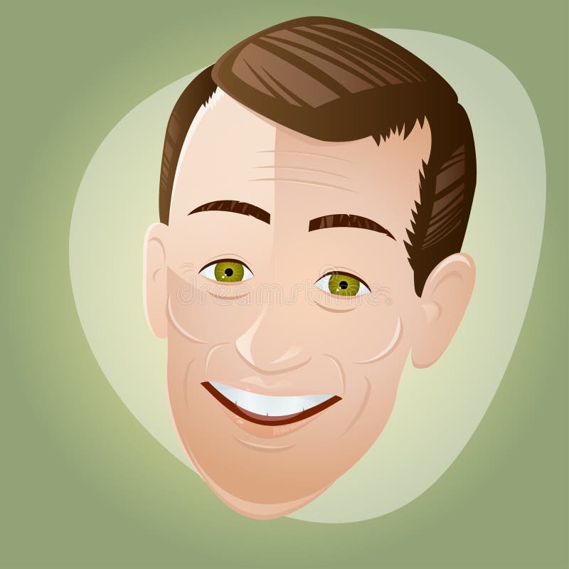 Retro cartoon man with tie stock vector. Illustration of illustrated ...