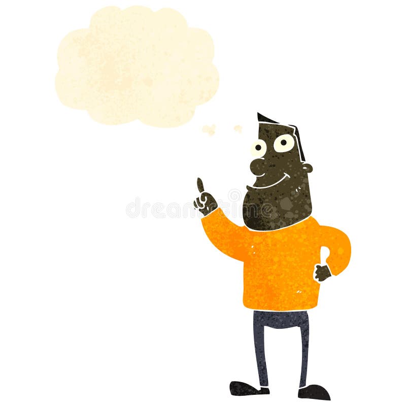 Retro Cartoon Man with a Plan Stock Illustration - Illustration of cute ...