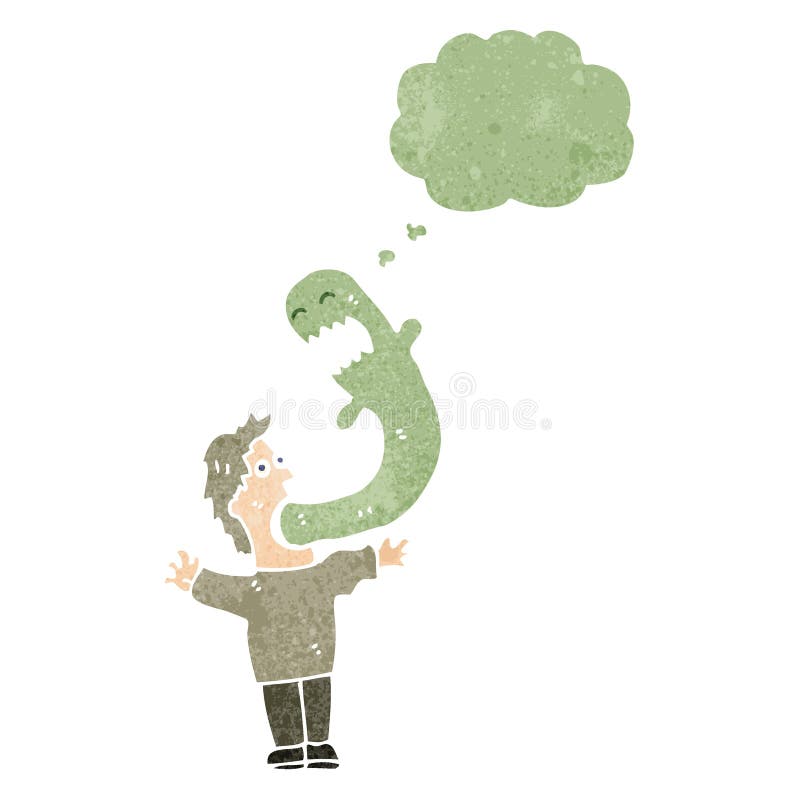 Retro Cartoon Man Possessed by Ghost Stock Vector - Illustration of ...
