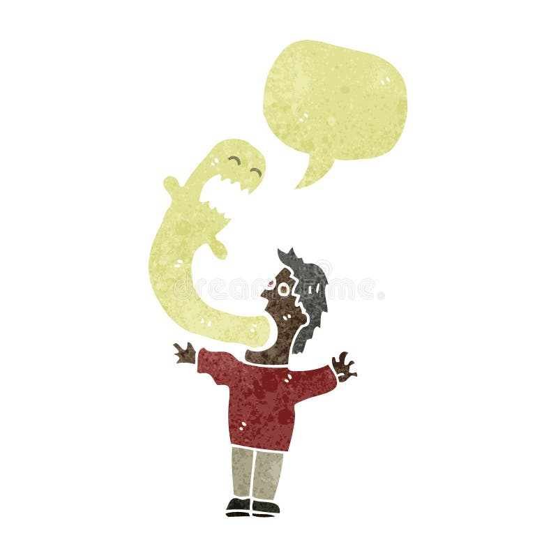 Man Possessed by Ghost Retro Cartoon Stock Vector - Illustration of ...