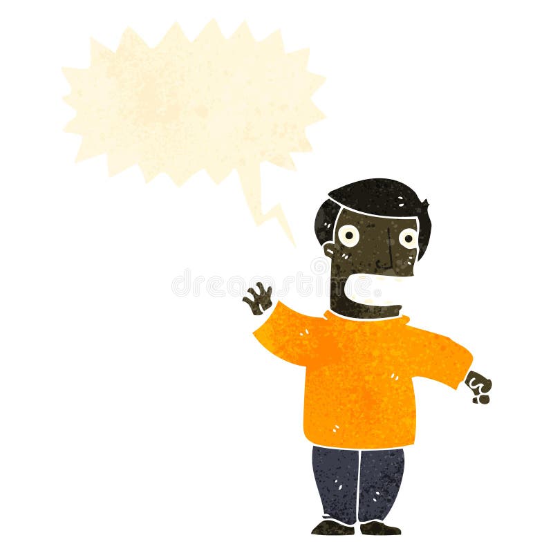Retro Cartoon Man Shouting Warning Stock Vector - Illustration of ...