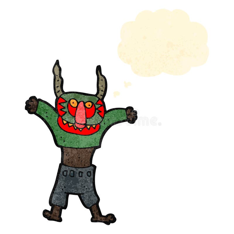 Retro Cartoon Man in Spooky Mask Stock Vector - Illustration of ...