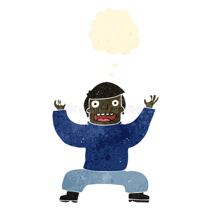 Retro Cartoon Man Squatting Stock Illustration - Illustration of ...