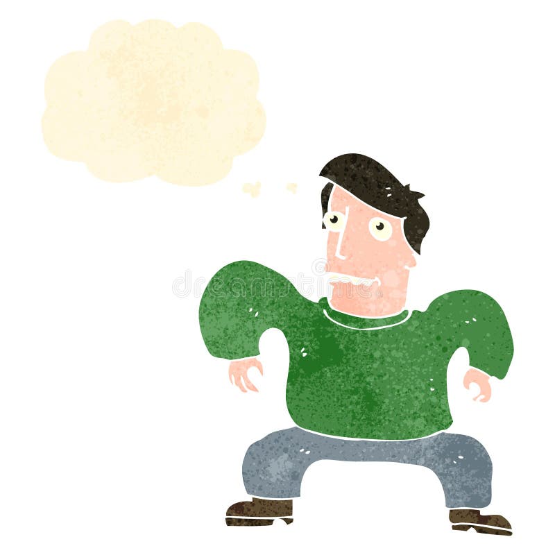 Cartoon man squatting stock vector. Illustration of crazy - 38072176