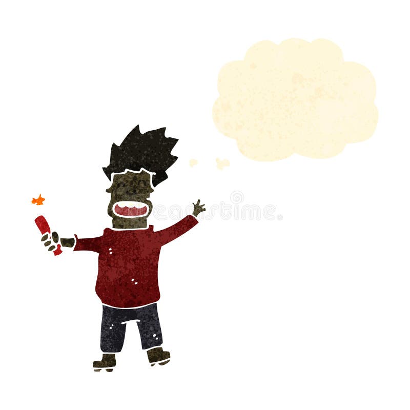 Retro Cartoon Man with Stick of Dynamite Stock Vector - Illustration of ...