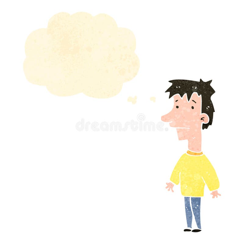 Retro cartoon man thinking stock vector. Illustration of painted - 37590043