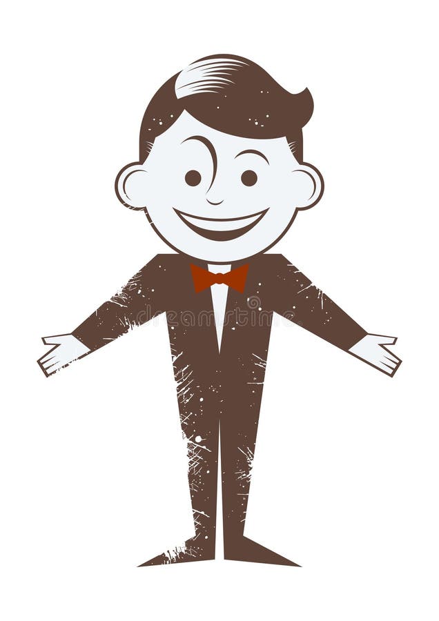 Retro cartoon man with tie stock vector. Illustration of illustrated ...