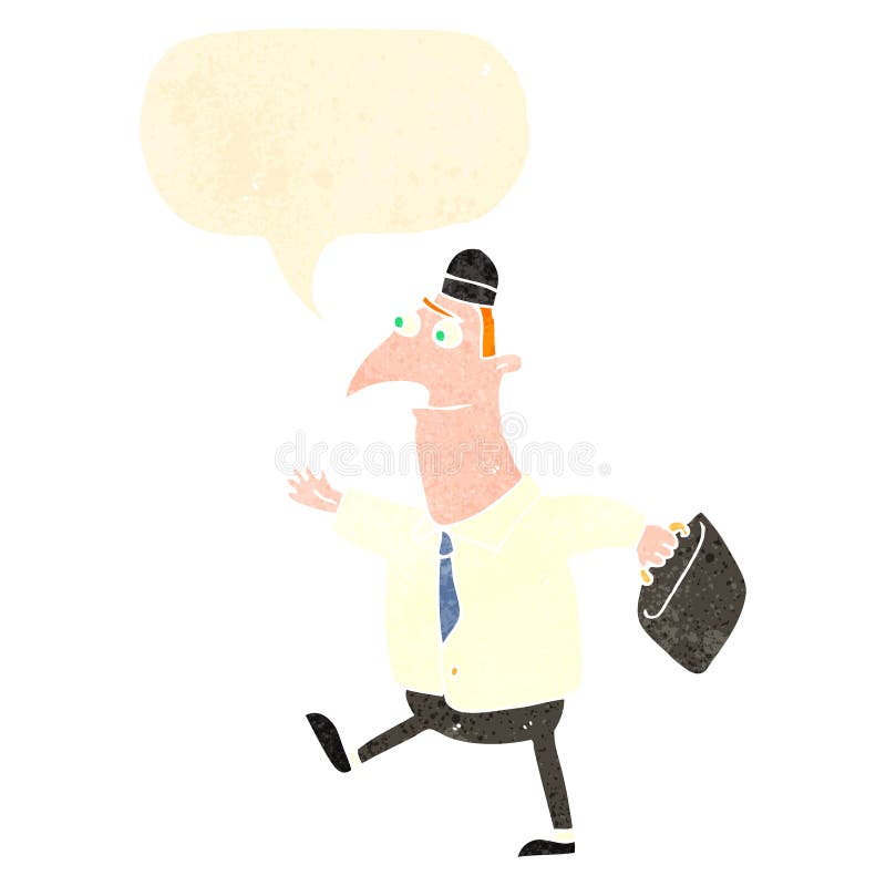 Retro Cartoon Man Walking To Work Stock Vector - Illustration of speak ...