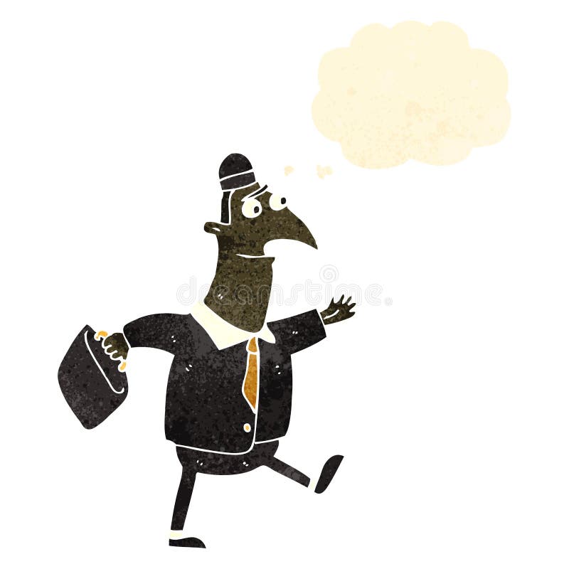 Retro Cartoon Man Walking To Work Stock Vector - Illustration of bubble ...