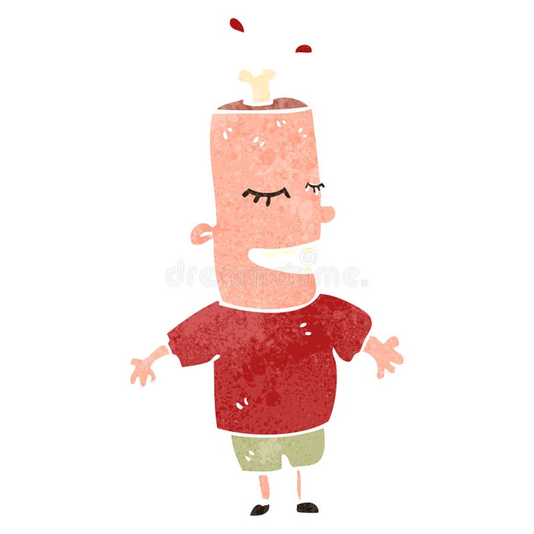 Retro cartoon meat head stock vector. Illustration of painted - 37596151