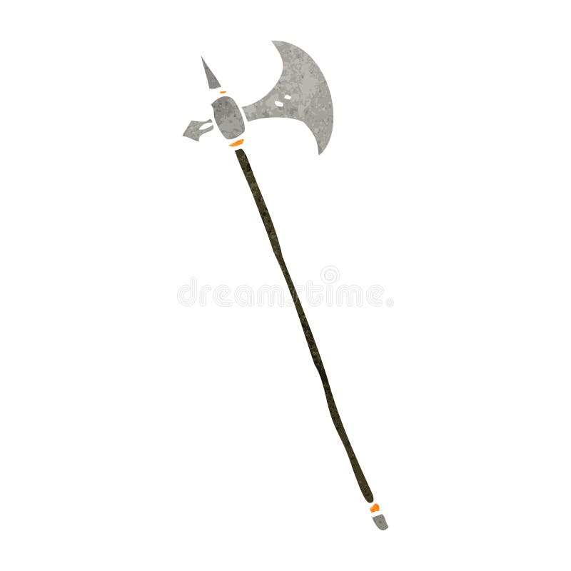 Retro Cartoon Medieval Halberd Stock Vector - Illustration of funny ...