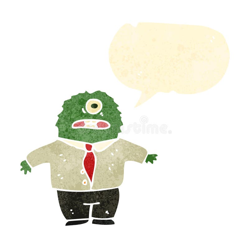 Retro cartoon monster boss stock vector. Illustration of alien - 37581985