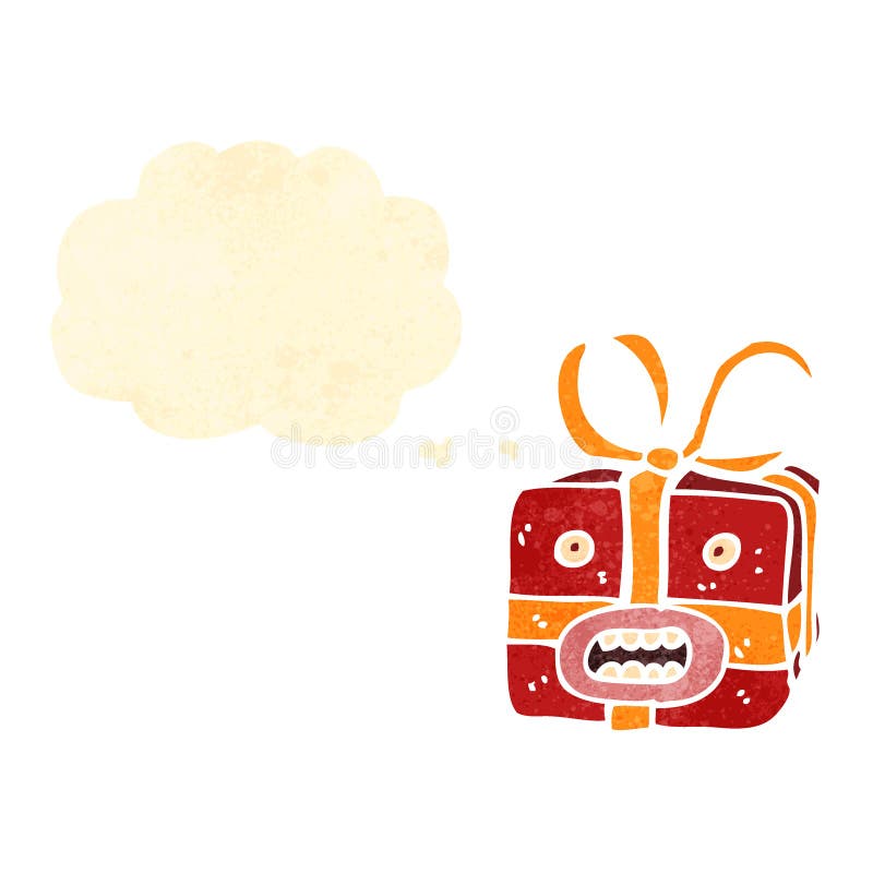 Retro Cartoon Monster Present Stock Vector - Illustration of cloud ...