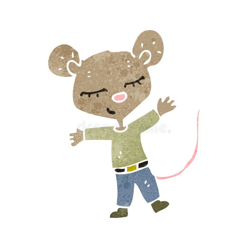 Retro cartoon mouse stock vector. Illustration of watercolor - 37595553