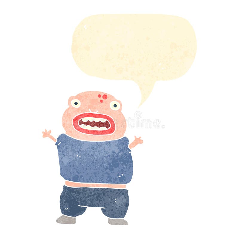 Retro cartoon mutant boy stock illustration. Illustration of speech ...