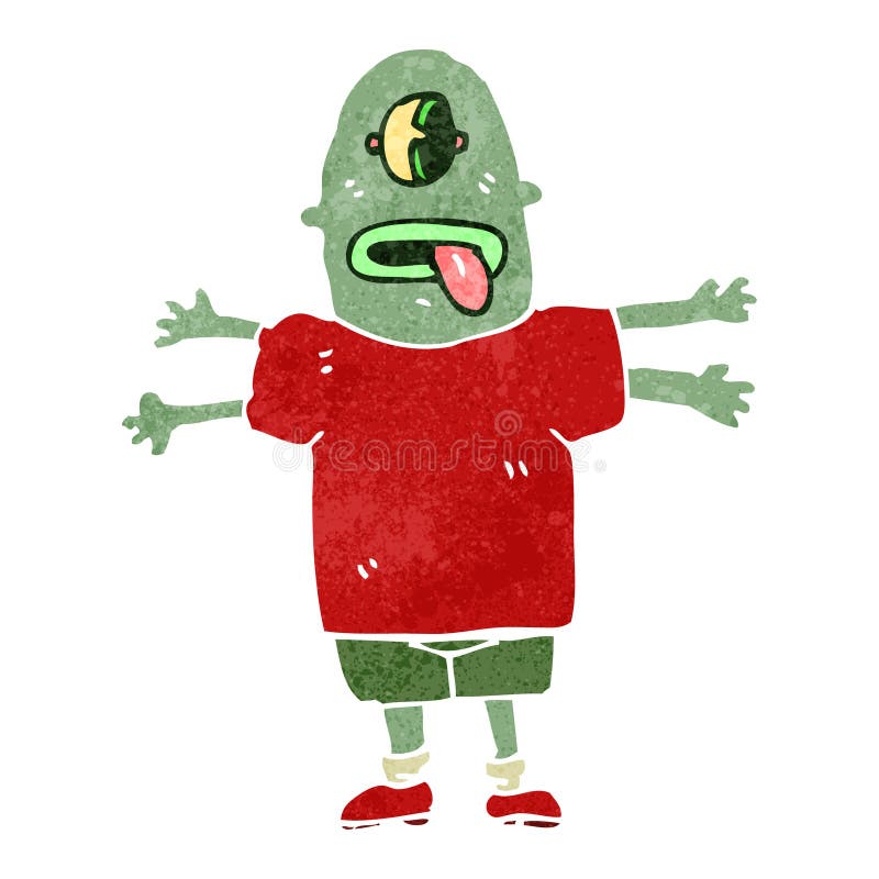 Retro cartoon mutant man stock vector. Illustration of cartoon - 37594378