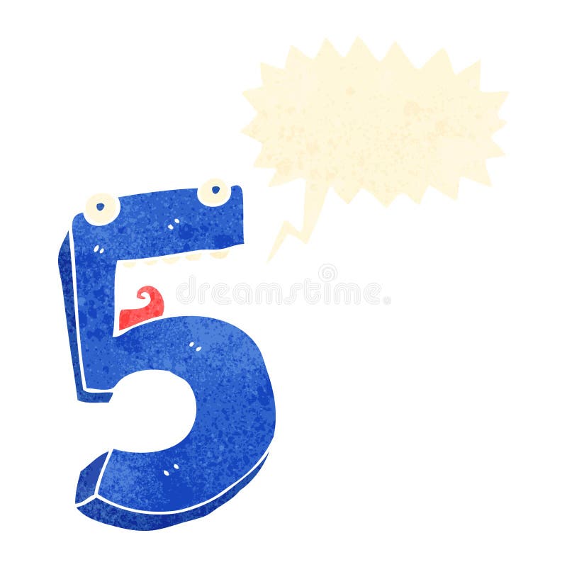 Retro Cartoon Number Five Speech Bubble Stock Illustrations – 4 Retro ...