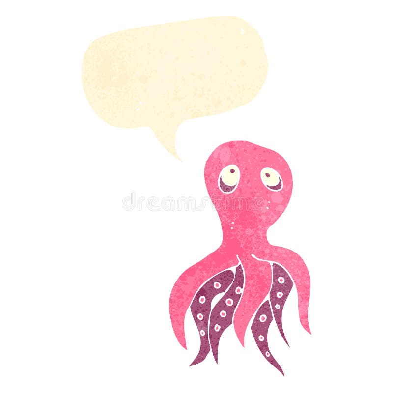 Retro cartoon octopus stock vector. Illustration of bubble - 37590033
