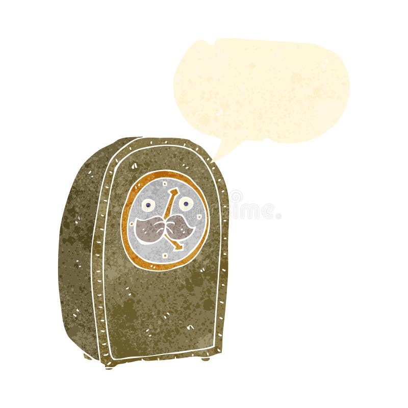 Retro Cartoon Old Carriage Clock Stock Vector - Illustration of grunge ...