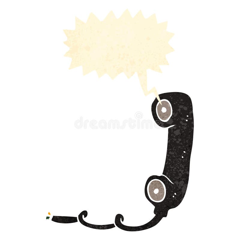 Retro Cartoon Old Telephone Receiver Stock Vector - Illustration of ...