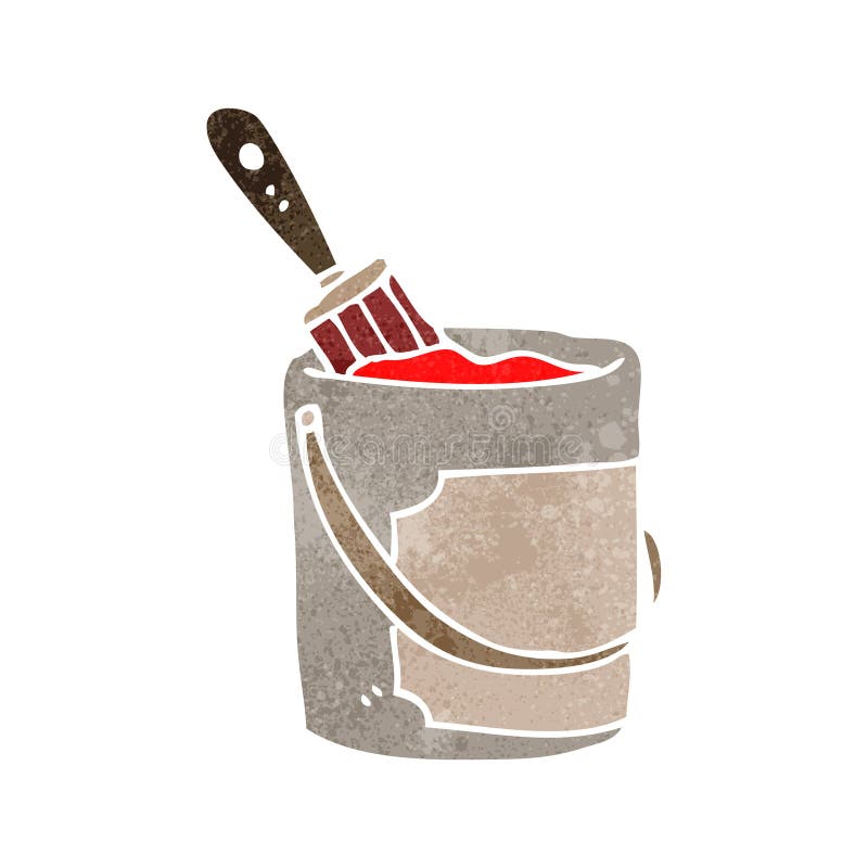 Retro cartoon paint can stock illustration. Illustration of watercolor ...