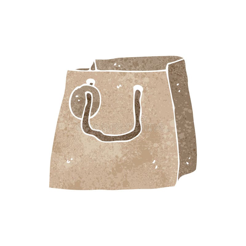 Retro cartoon paper bag stock illustration. Illustration of texture ...