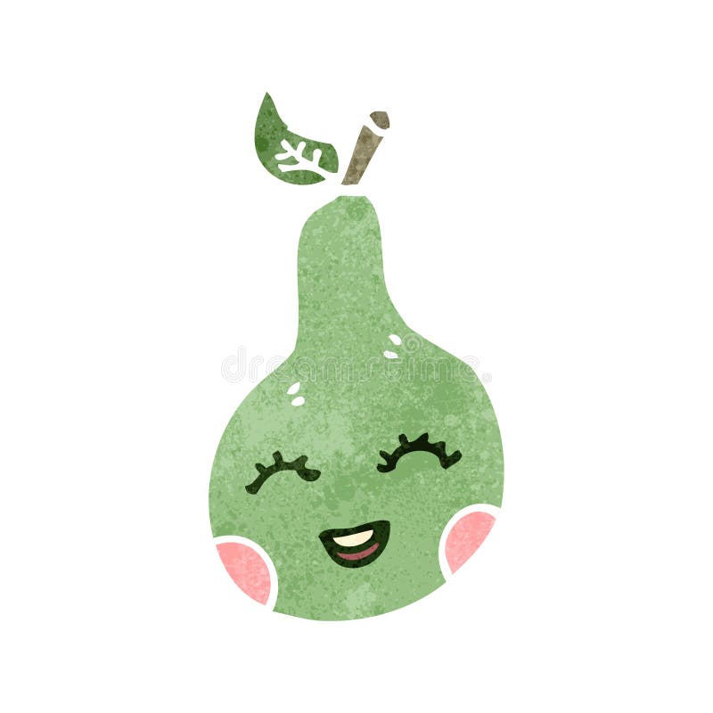 Retro cartoon pear stock vector. Illustration of retro - 37594777