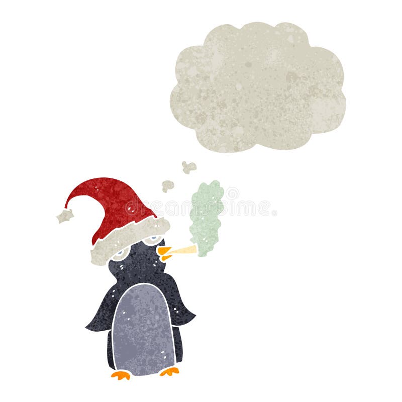 Retro Cartoon Penguin Smoking Stock Illustration - Illustration of ...
